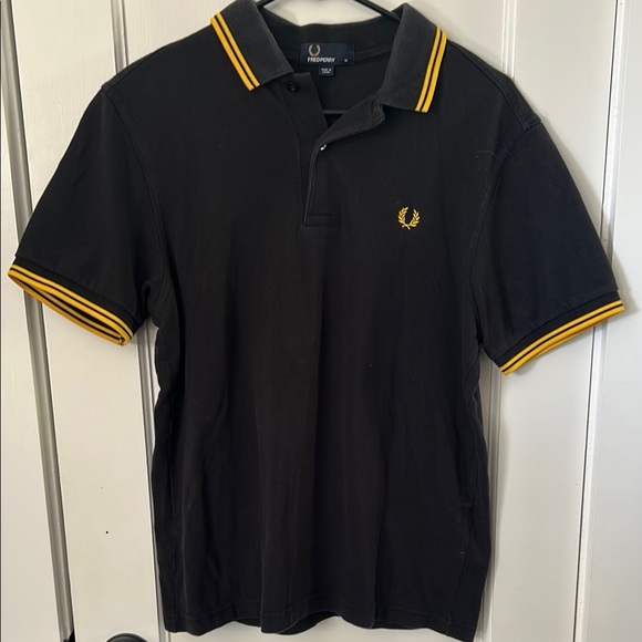 Fred Perry | Shirts | Fred Perry Black And Yellow Polo Shirt Classic ...